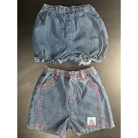 Sesame Street | Bottoms | 2 Pr Y2k Vtg Sesame Street Jean Shorts 36 Mos ...